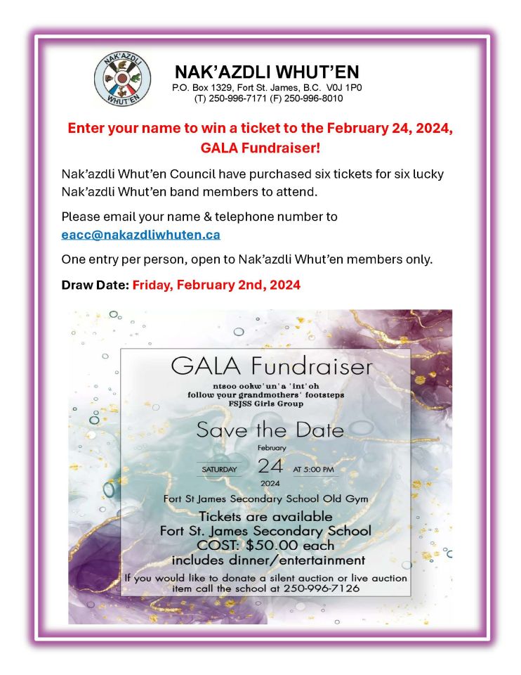 Upcoming Events | Nak'azdli Whut'en