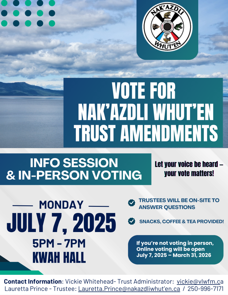 Vote For Nak’azdli Whut’en Trust Amendments | Nak'azdli Whut'en
